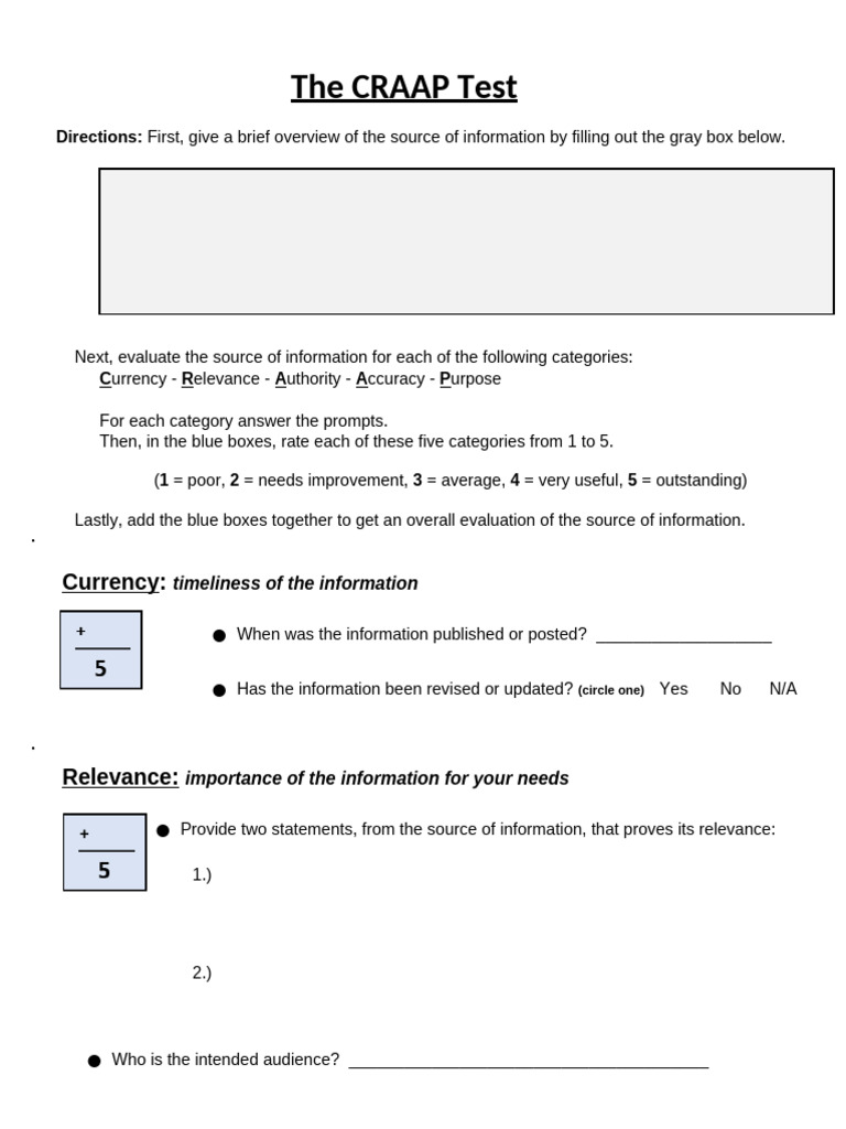 Copy of Xavier CRAAP Test | PDF
