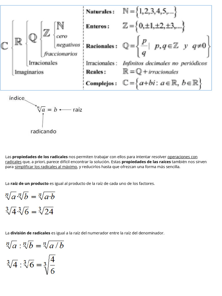 Propiedades de las raíces - MATEMATICA | PDF | Exponenciación ...