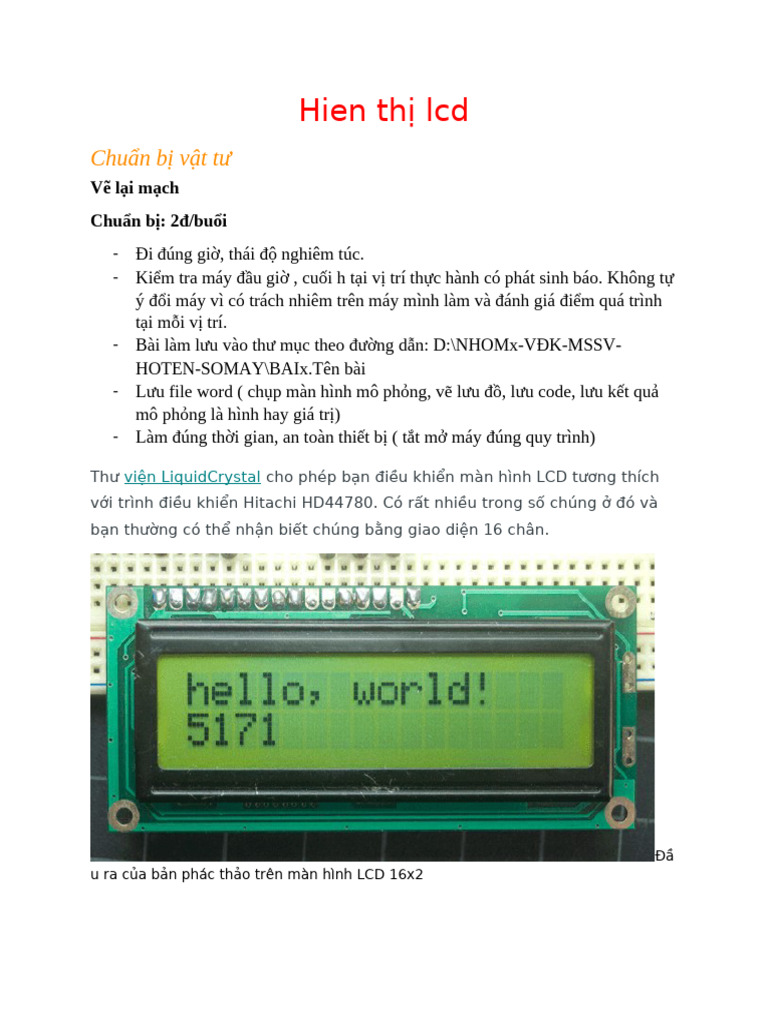 Bai 8 Hien Thi LCD | PDF