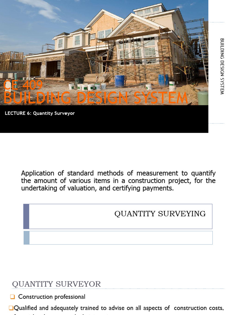 LECTURE 6 - Quantity Surveying | PDF | Surveying | Labour Economics