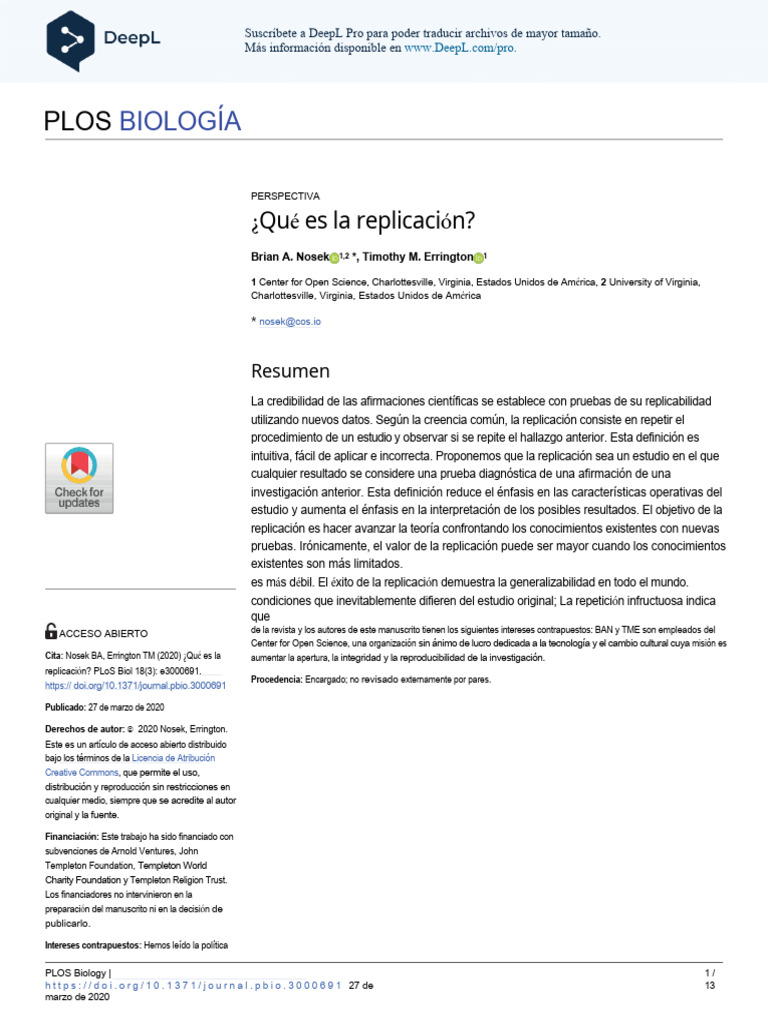 Definición moderna de replicación científica | PDF | Teoría | Método ...