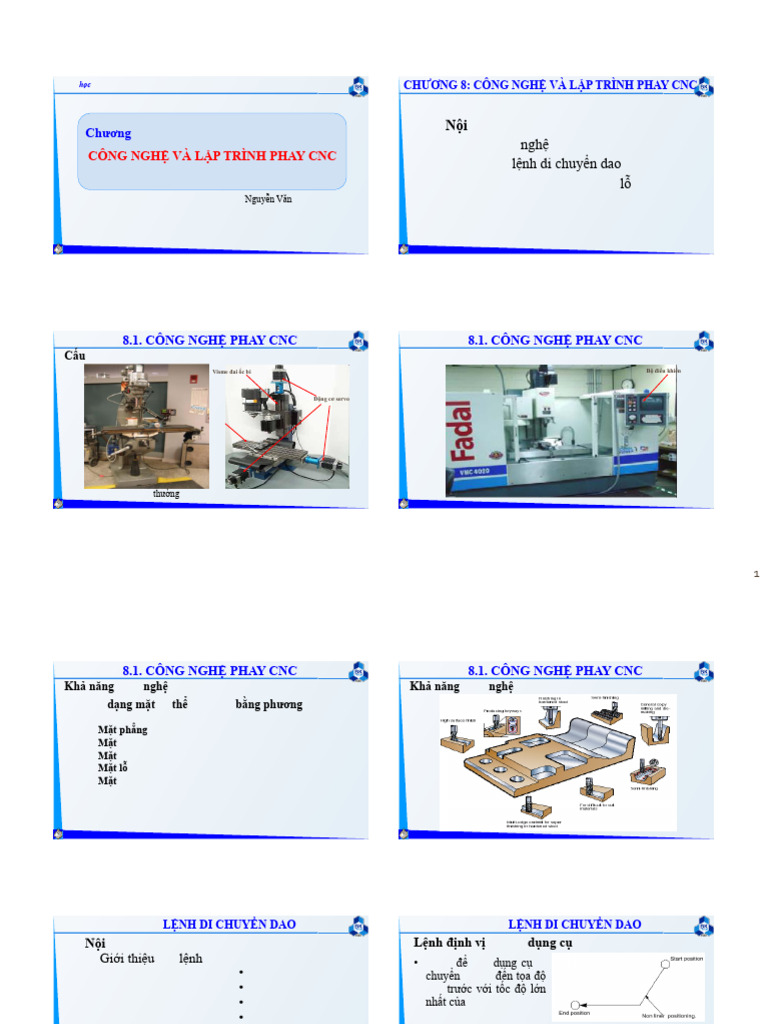 Chuong 8 - Phay CNC_Lenh Di Chuyen Dao_gia Cong Lo (1) | PDF