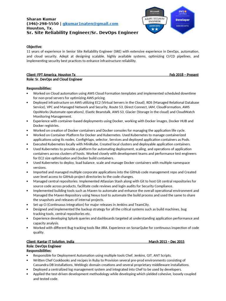 Sharan Sr Devops Pdf Cloud Computing Scripting Language