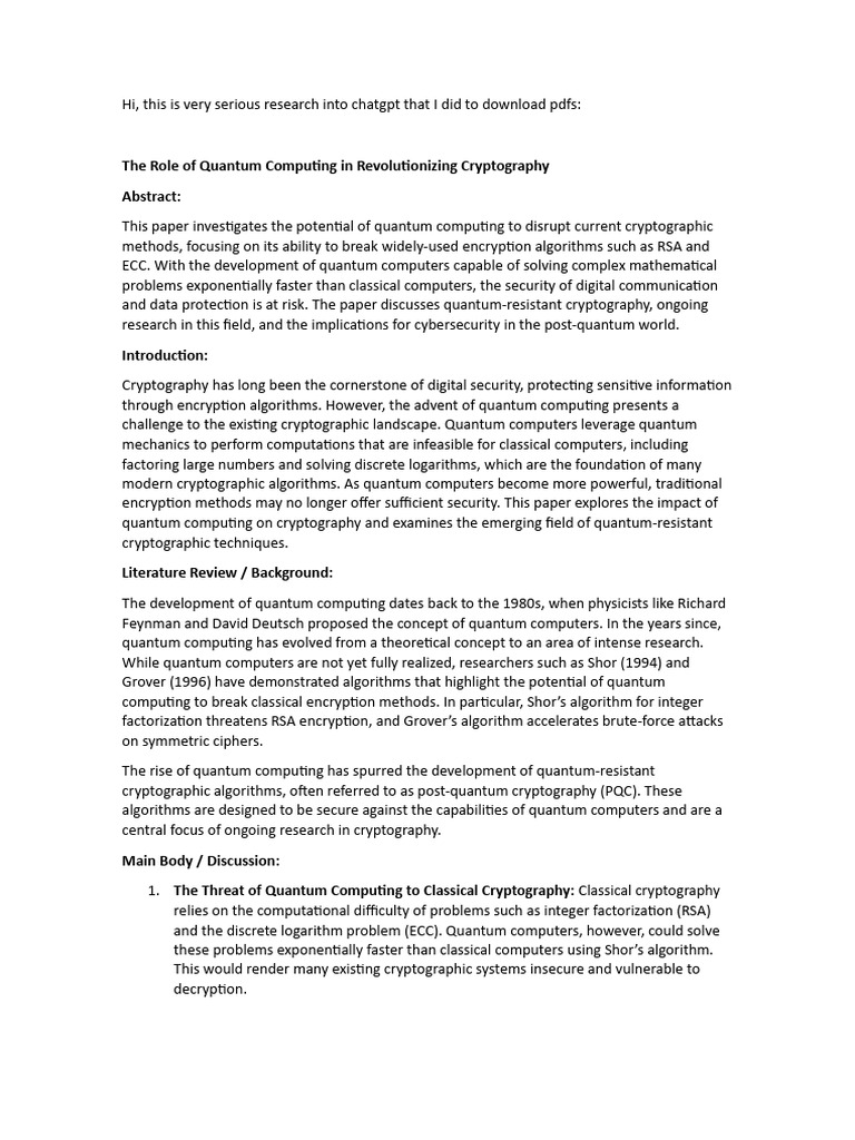 The Role of Quantum Computing in Revolutionizing Cryptography, by ...