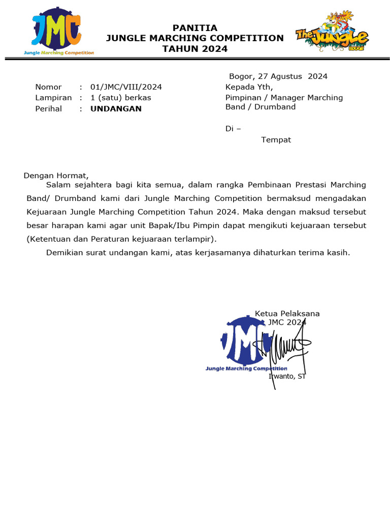 Undangan Dan JUKLAK JMC 2024 | PDF