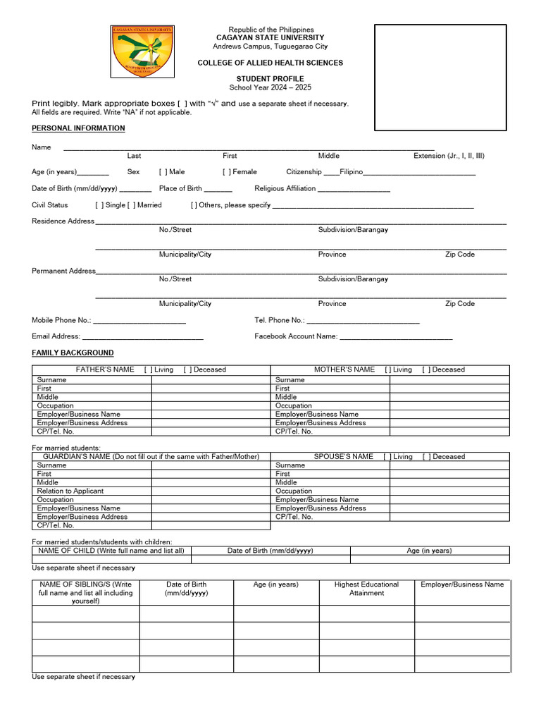 College Student Profile | PDF