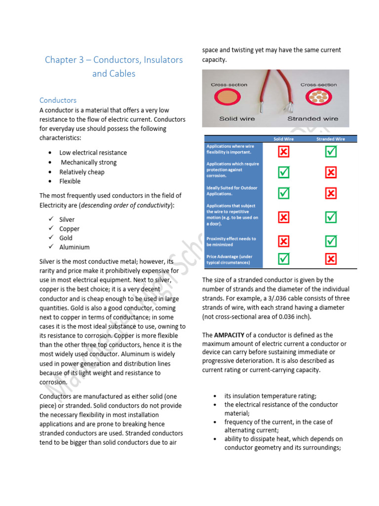 CHAPTER 3 Conductors, Insulators and Cables | PDF | Electrical ...