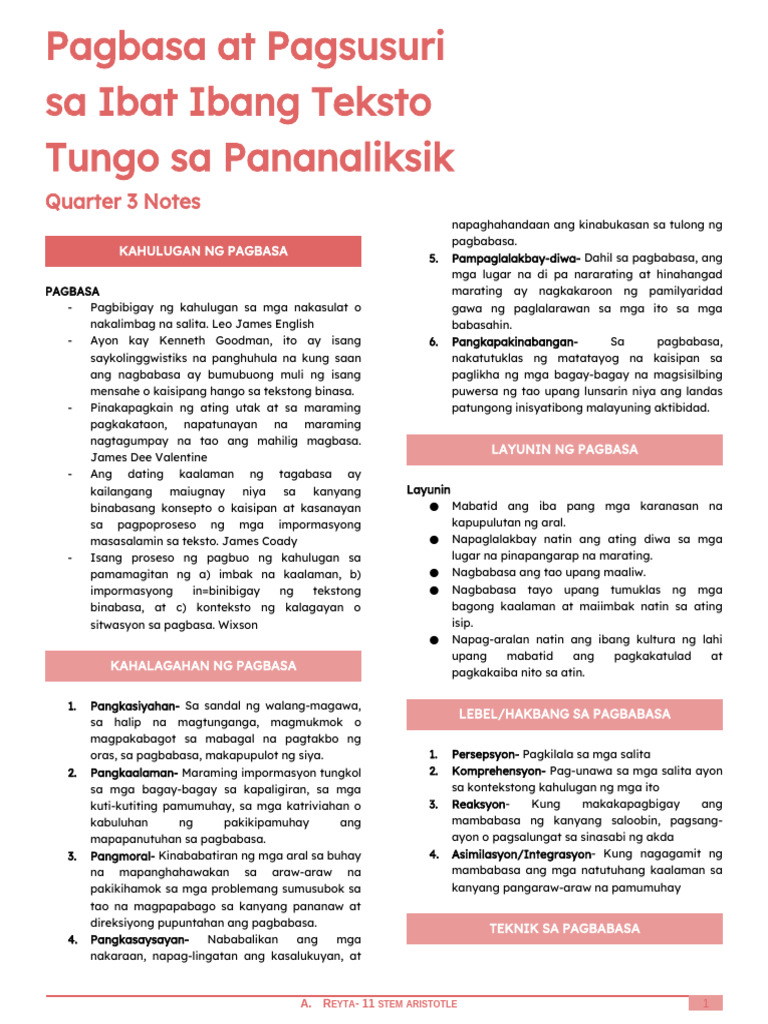 Q3 Pagbasa | PDF