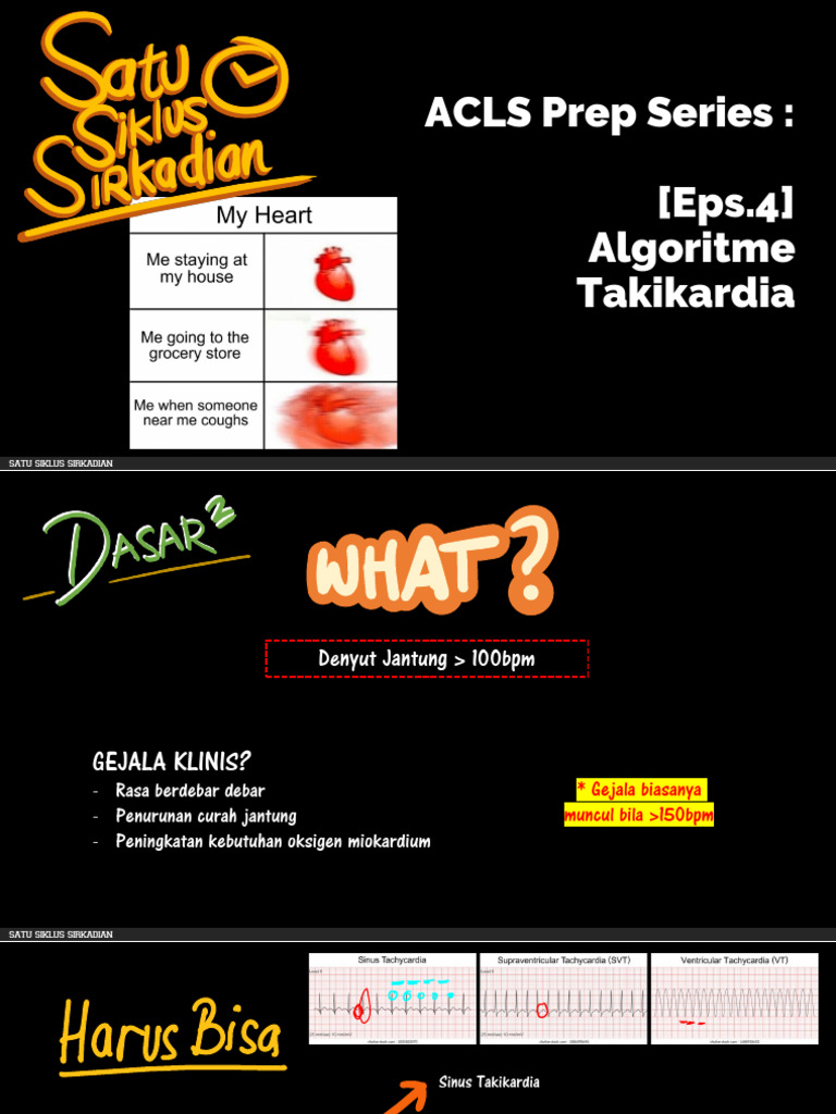 ACLS Prep (Eps.4) Algoritme Takiaritmia Dewasa Dengan Nadi (Satu Siklus Sirkadian) | PDF