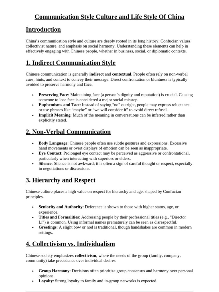 Understanding China's Communication Culture | PDF | Nonverbal ...
