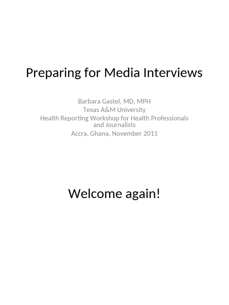 Preparing For Media Interviews | PDF | Interview | Cognition