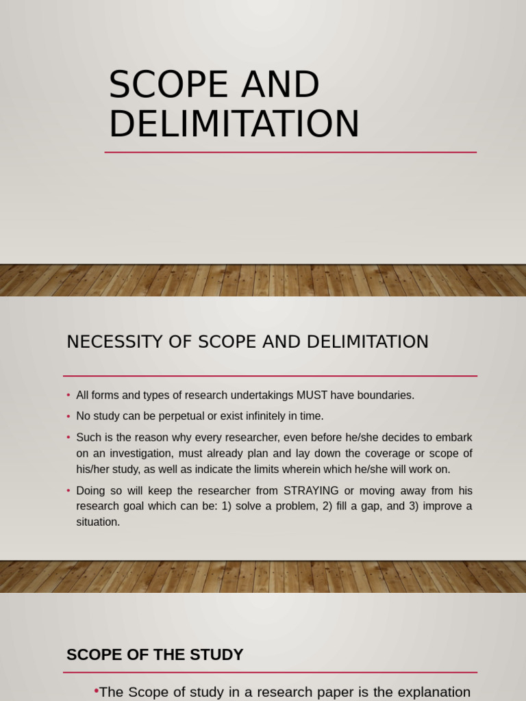 Understanding Scope and Delimitation in Research | PDF | Methodology ...