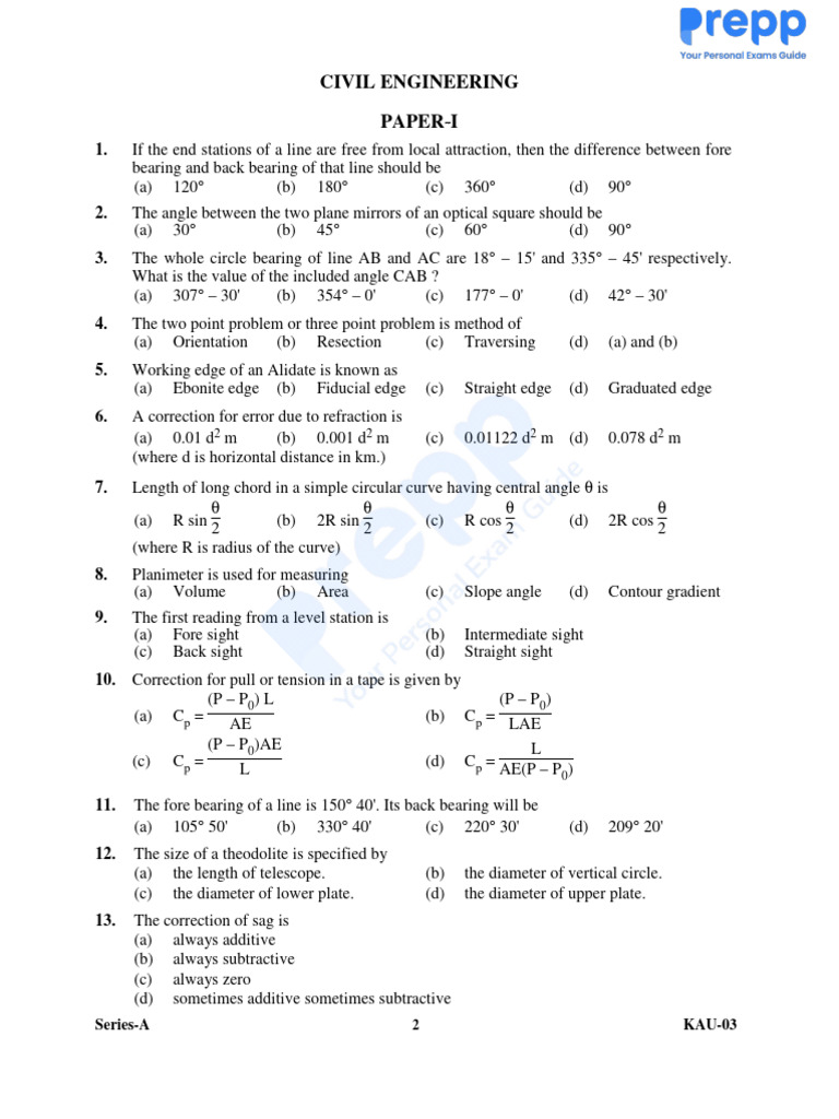 Civil Engineering I | PDF