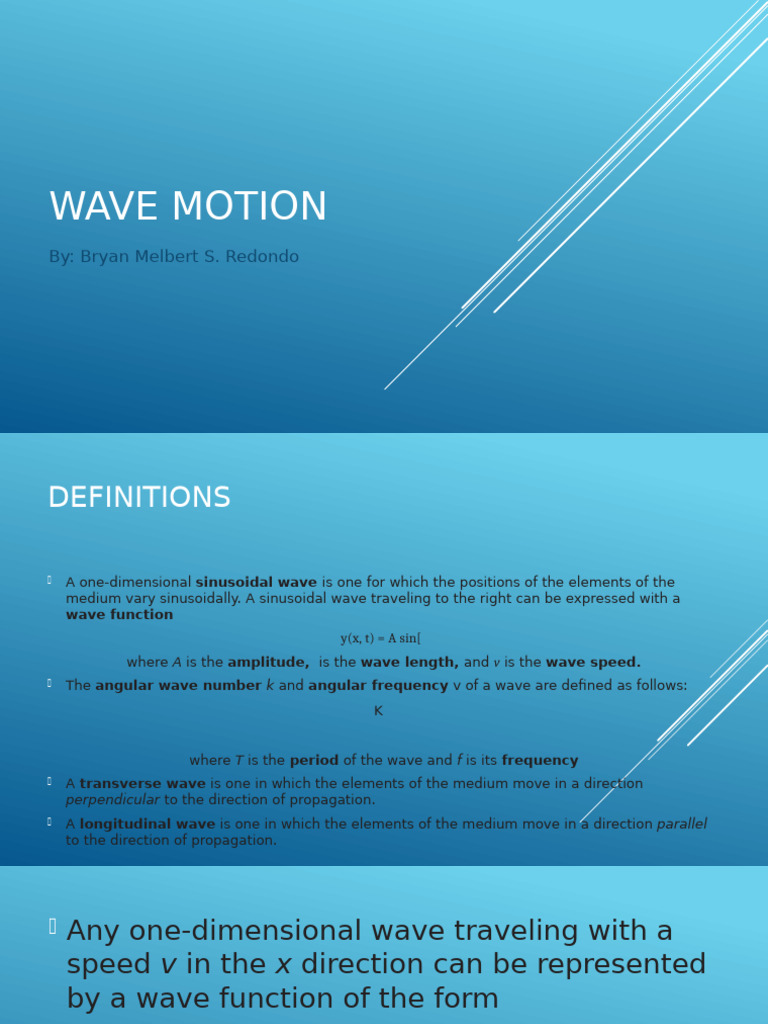 Wave Motion | PDF | Waves | Sine Wave