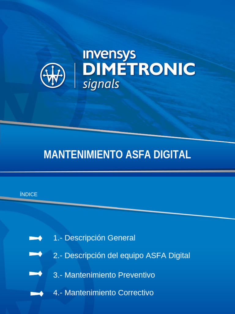 Curso Mantenimiento ASFA Digital | PDF | Transporte ferroviario ...