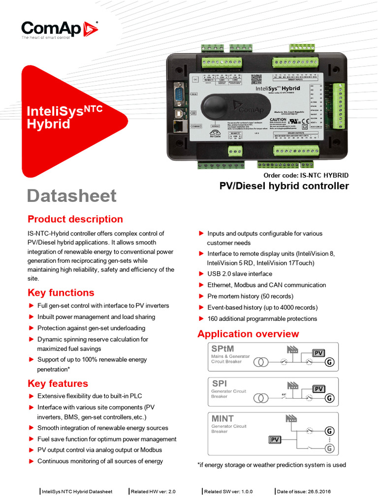 ComAp NTC Hybrid Solution | PDF | Mains Electricity | Power Supply