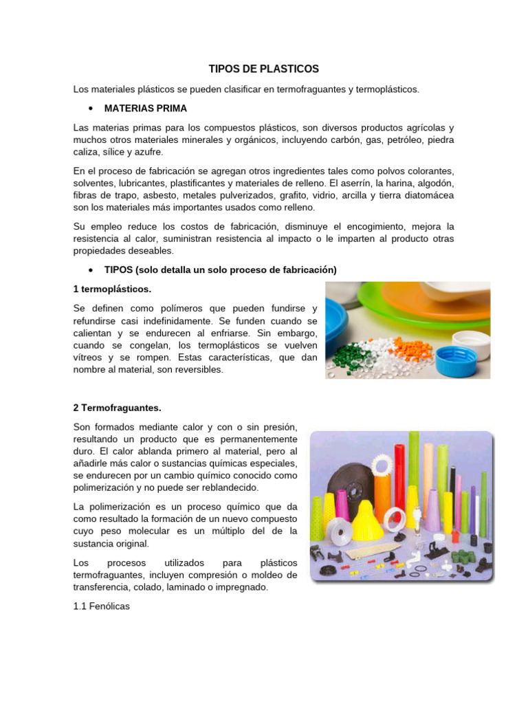 5.1 Tipos de Plasticos | PDF