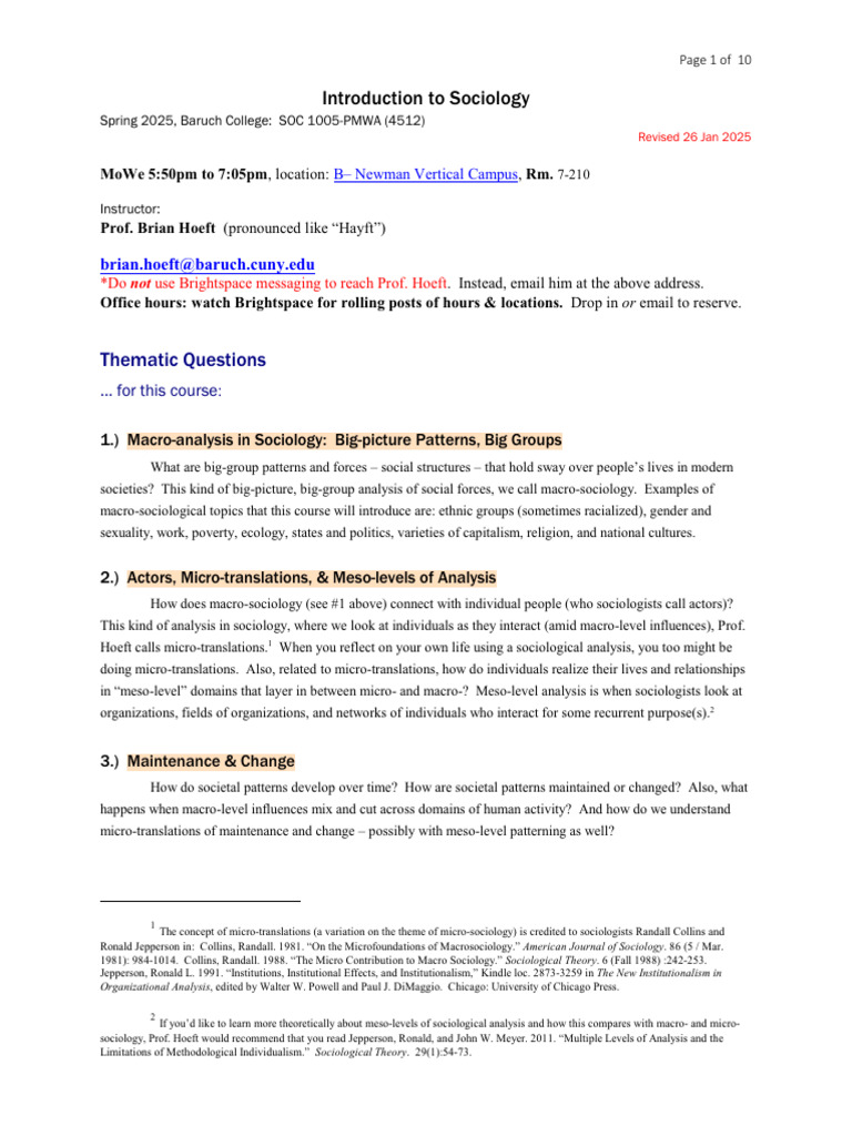 SYLLABUS - Intro Sociology - Rev | PDF | Academic Dishonesty | Sociology
