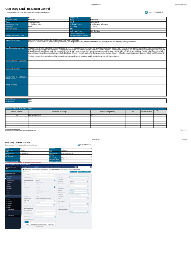 User Story Card: Policy Info UI Design | PDF | Scope (Computer Science ...