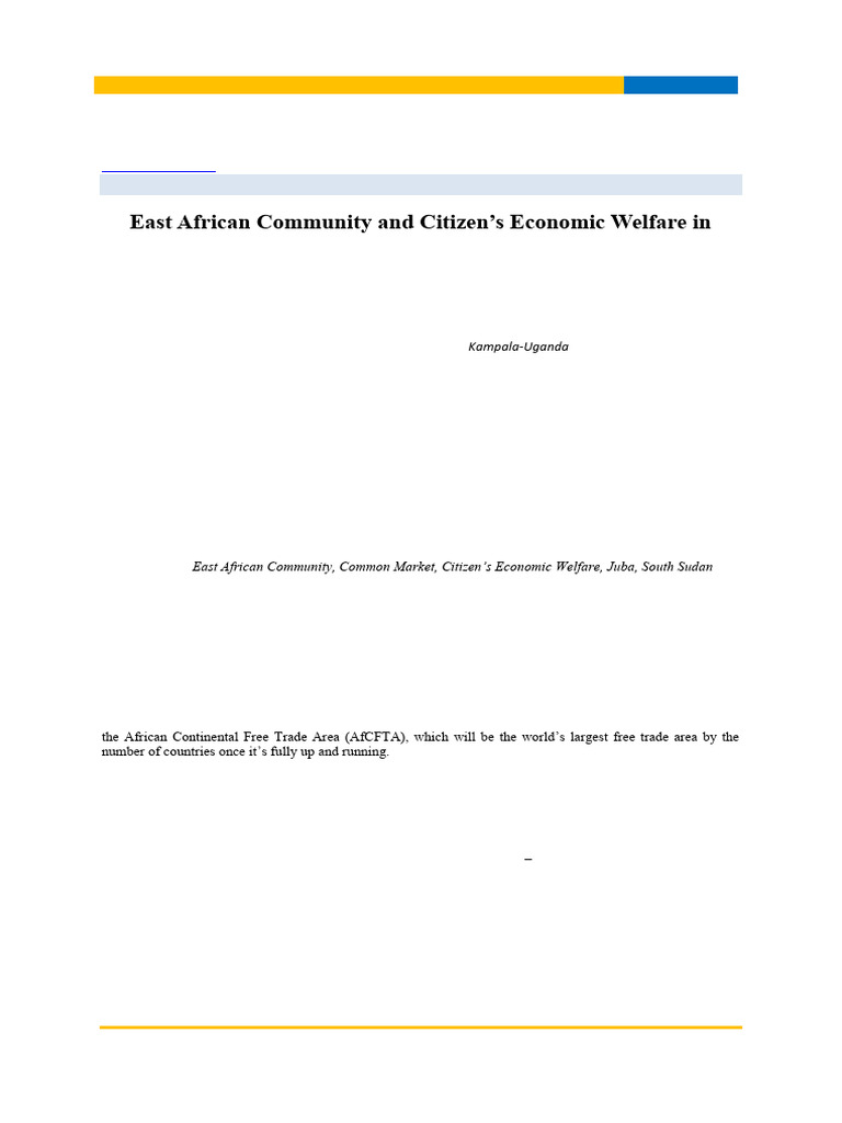 EAC's Impact on Economic Welfare in Juba | PDF | Economic Integration ...