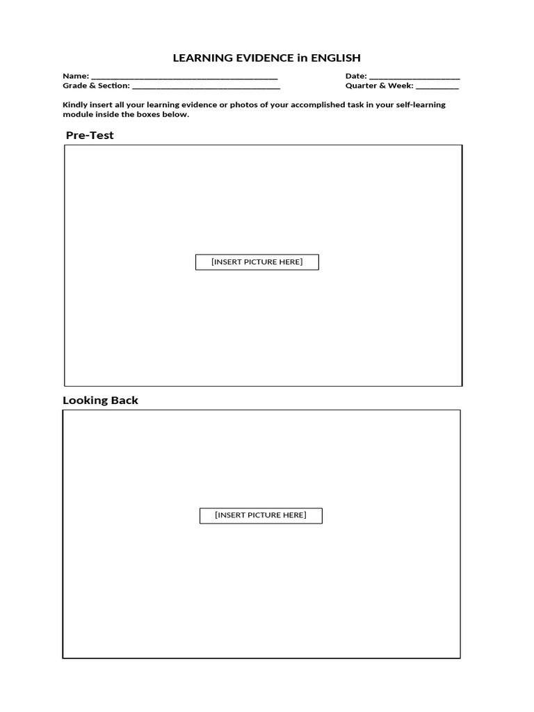 Learning Evidence in English | PDF