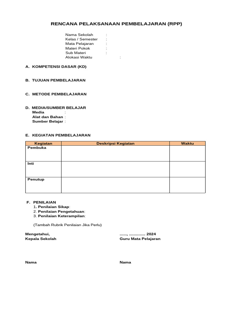Template RPP | PDF