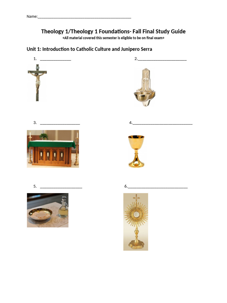 Theology 1 Final Study Guide | PDF | Trinity | Theology