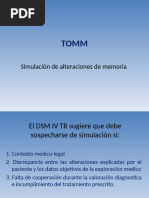 Test TOMM: Evaluación de Simulación Memoria | PDF | Simulación | Memoria