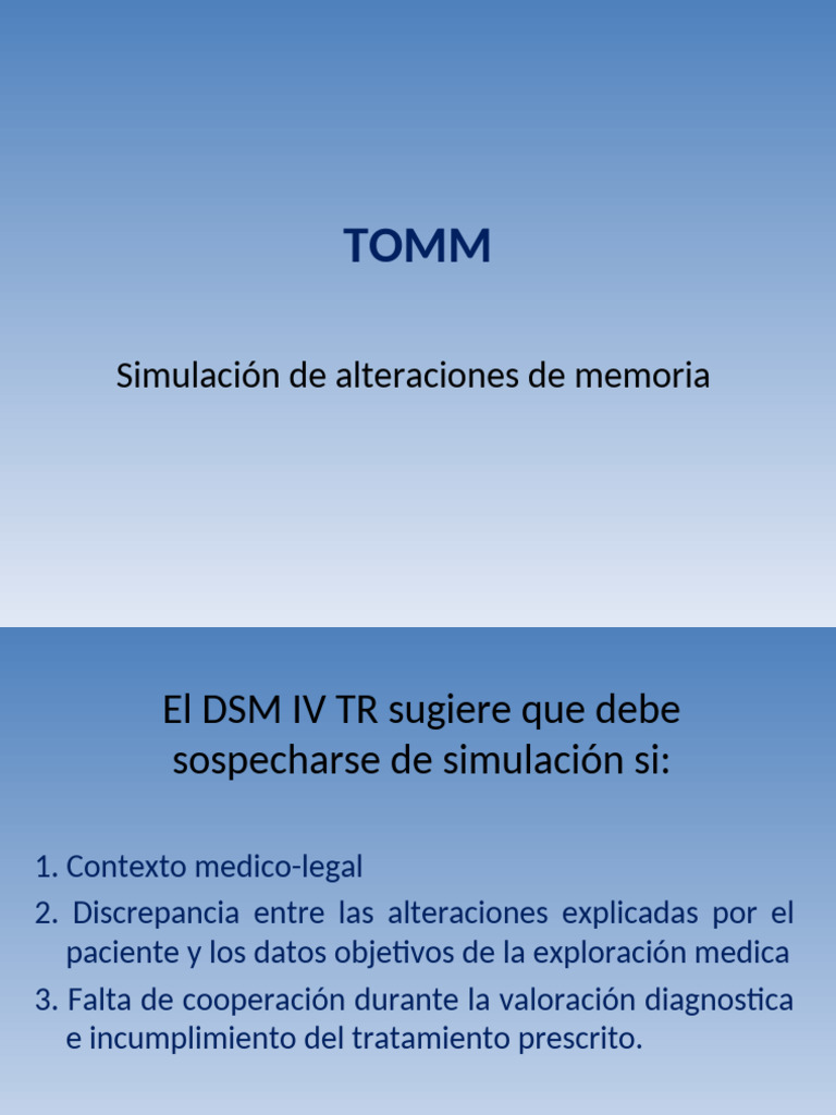 TOMM Completo 97 Con Tiempo | PDF