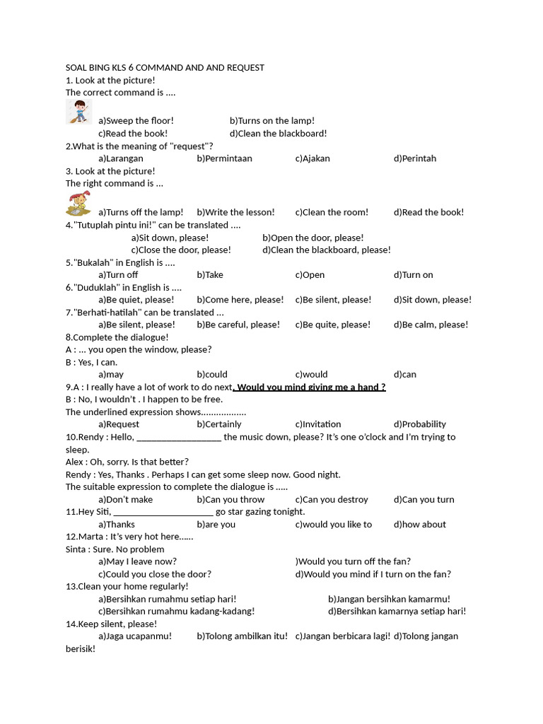 SOAL BING COMMAND and REQUEST | PDF