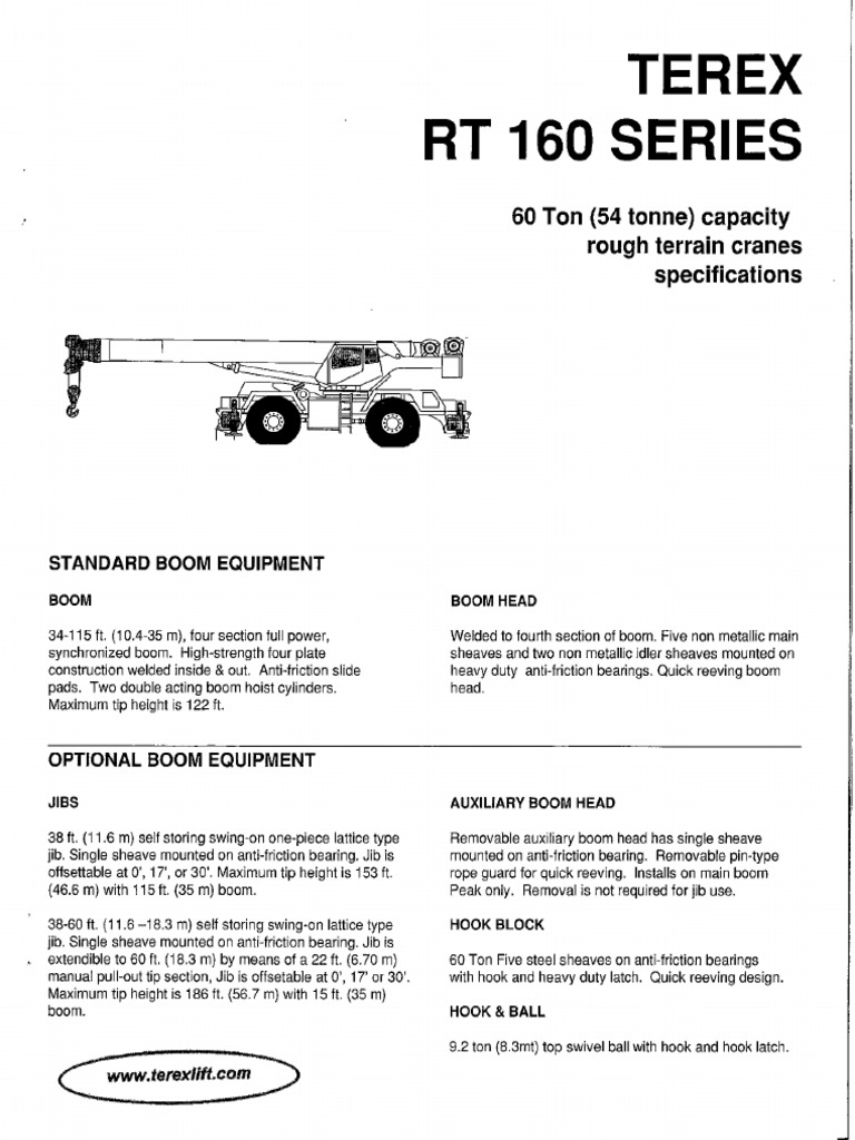 RT060.Terex RT160 (60 Ton) | PDF