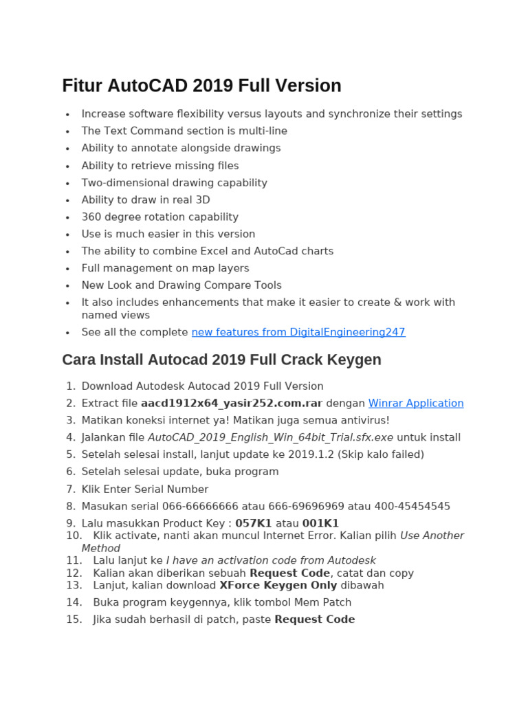 Fitur AutoCAD 2019 Full Version | PDF