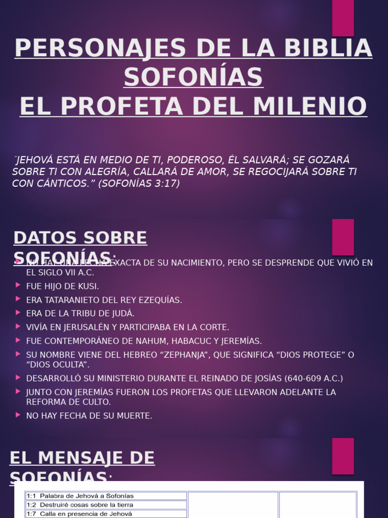 Personajes de La Biblia Sofonías | PDF | Cristo (título) | Jesús