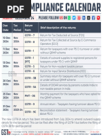 GST Compliance Calendar 2025-2026 | PDF | Government Of India | Taxes