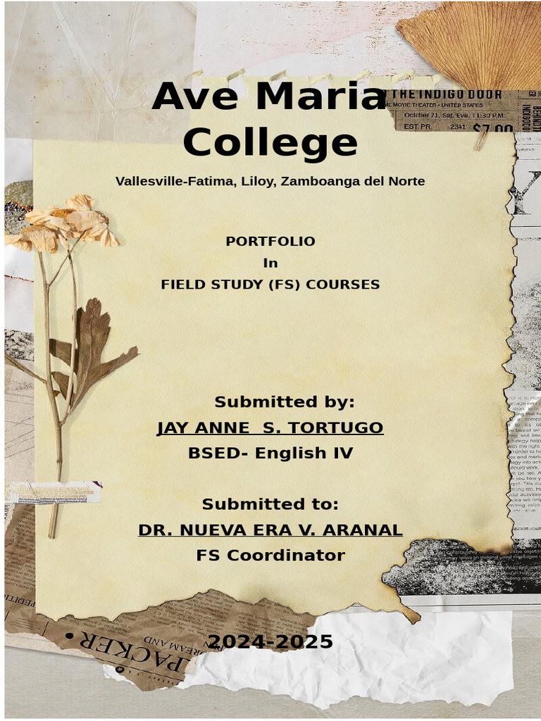 Fs 1 & 2 Portfolio 2024-1 | PDF | Classroom Management | Learning