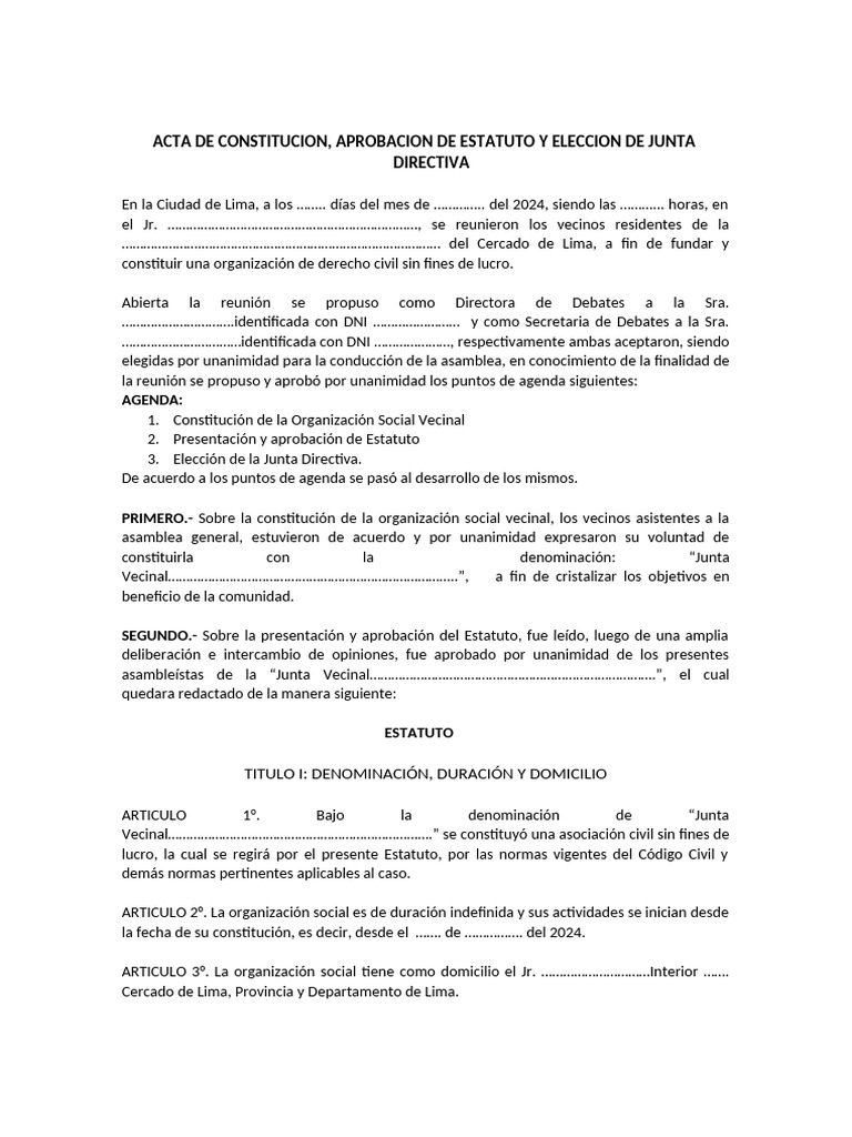 Modelos 2024 de Dctos. Requeridos para Constituir Una Org. | PDF | Sociedad de responsabilidad ...