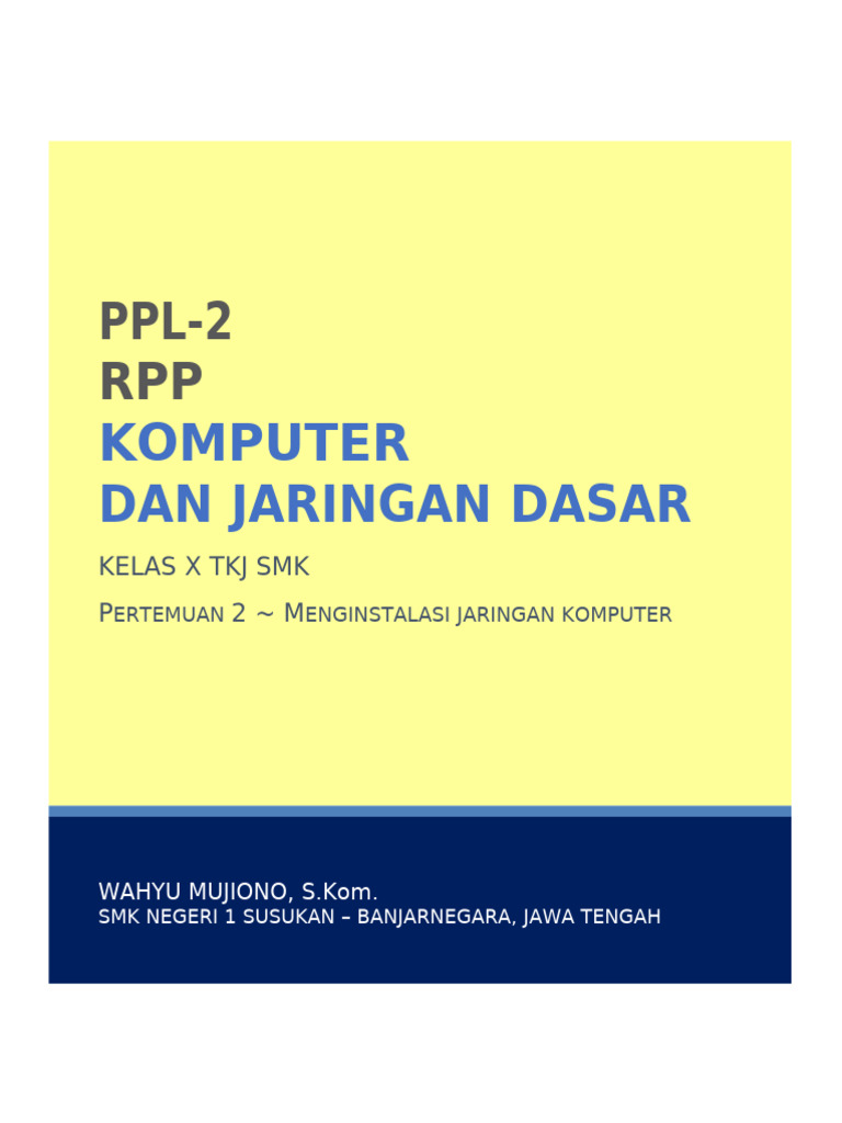 RPP KOMPUTER DAN JARINGAN DASAR | PDF