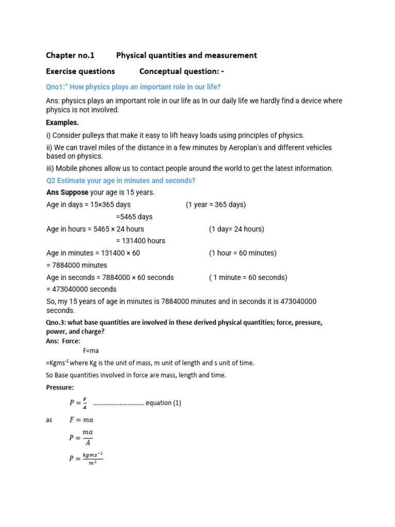 Chap 1 Physical Quantities PDF | PDF | Significant Figures | Accuracy And Precision