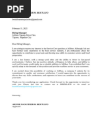 Jollibee Aplication Letter | PDF