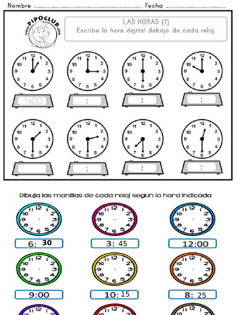 Actividades Del Reloj | PDF
