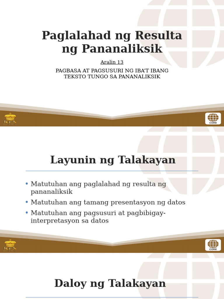 13 Paglalahad NG Resulta NG Pananaliksik | PDF