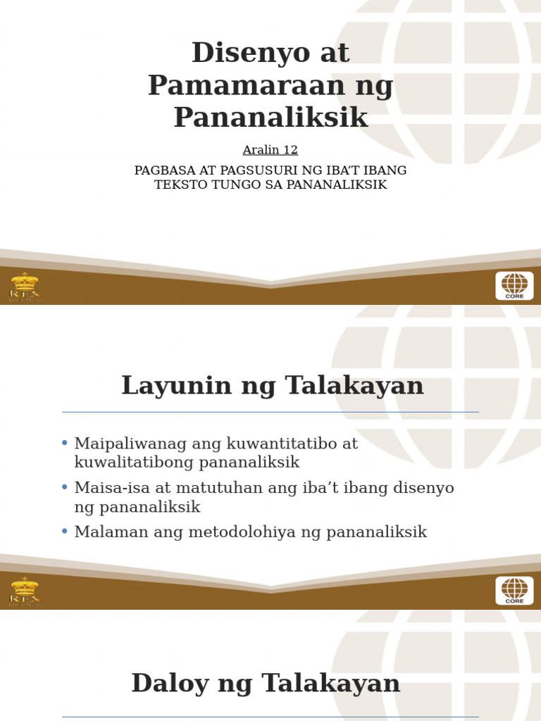 12 Disenyo at Pamamaraan NG Pananaliksik | PDF