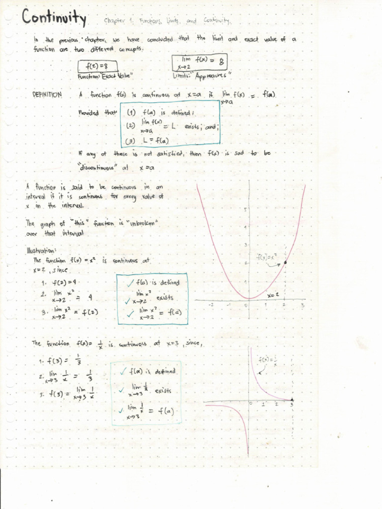 Calculus 1 Chapter 1 Functions Limits Continuity 03 | PDF