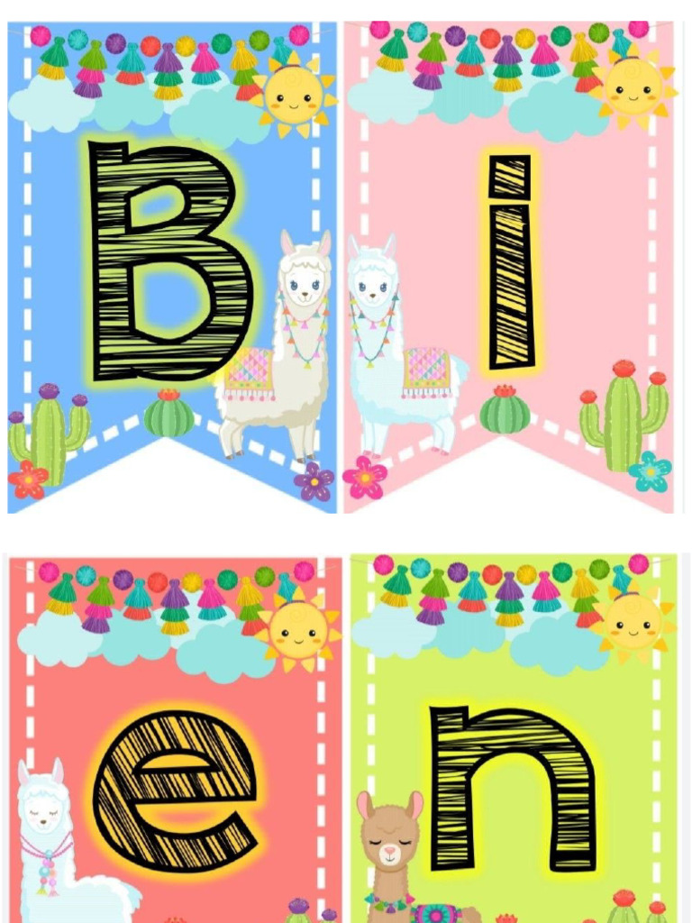 banderin de bienvenidos llamas | PDF