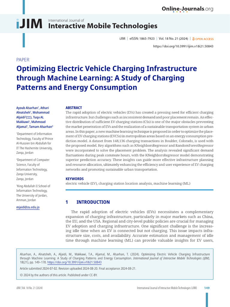 Optimize EV Charging with Machine Learning | PDF | Electric Vehicle ...