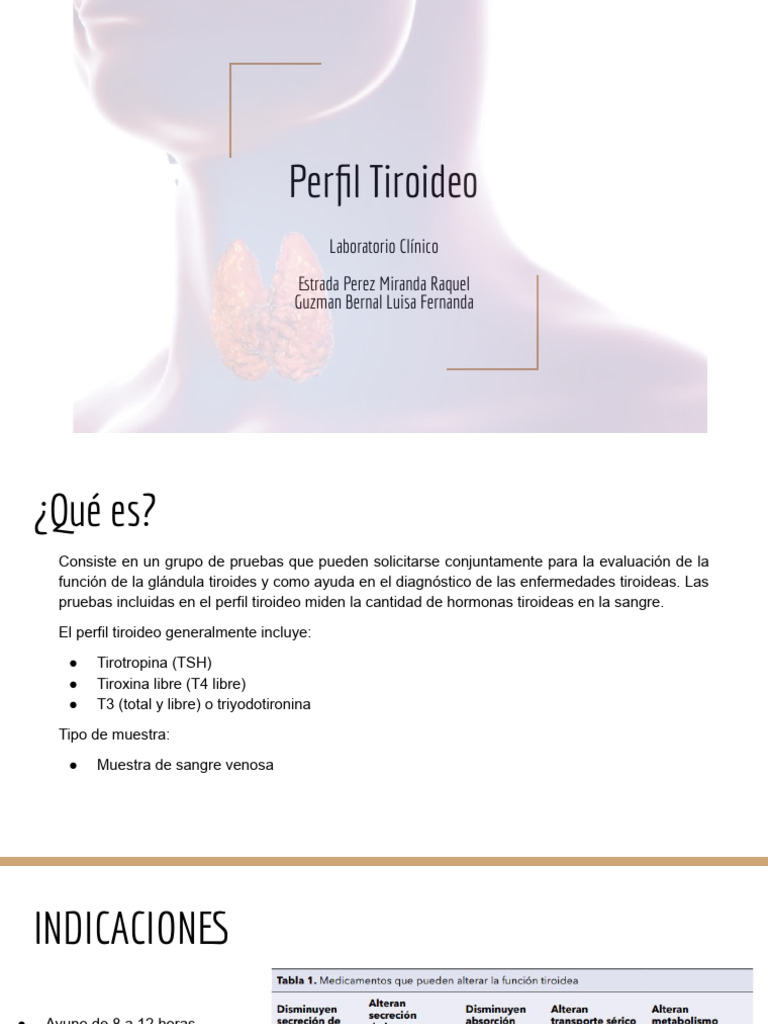 Perfil Tiroideo: Pruebas y Diagnósticos | PDF | Hormona estimulante de ...