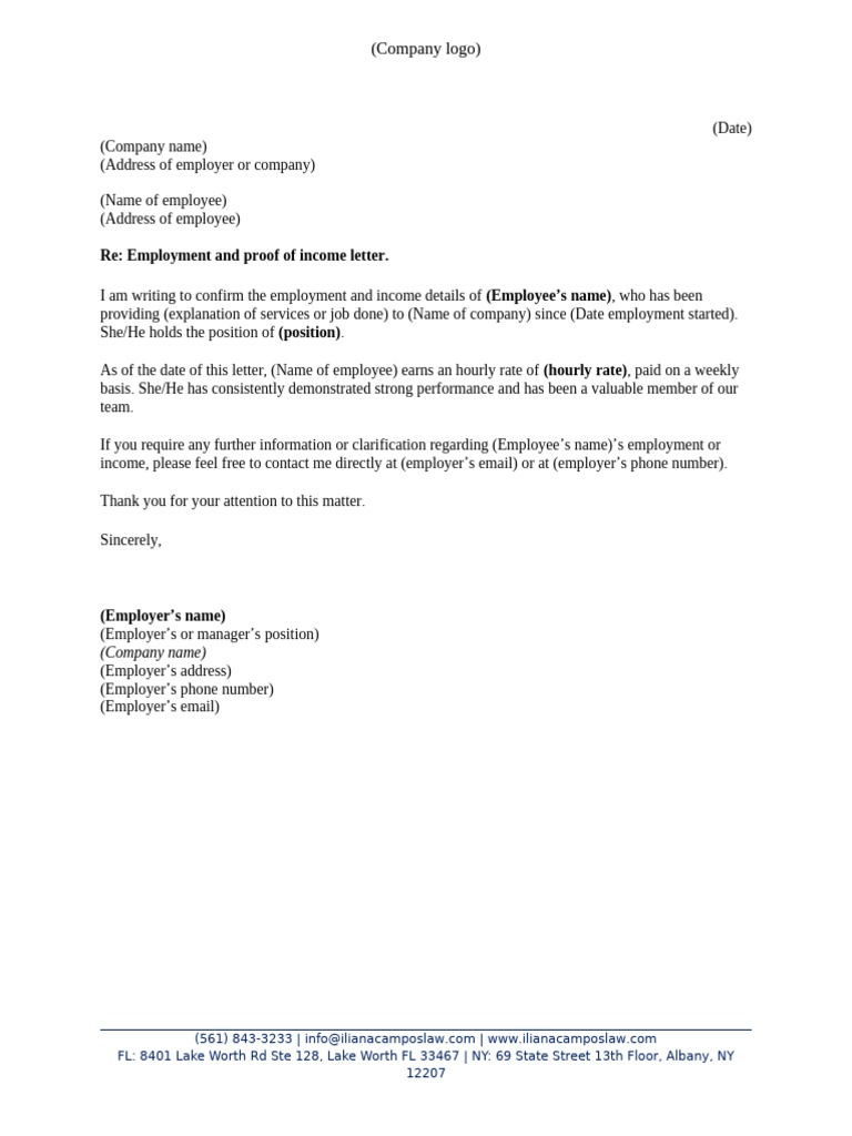 Employment and Income Verification Letter | PDF