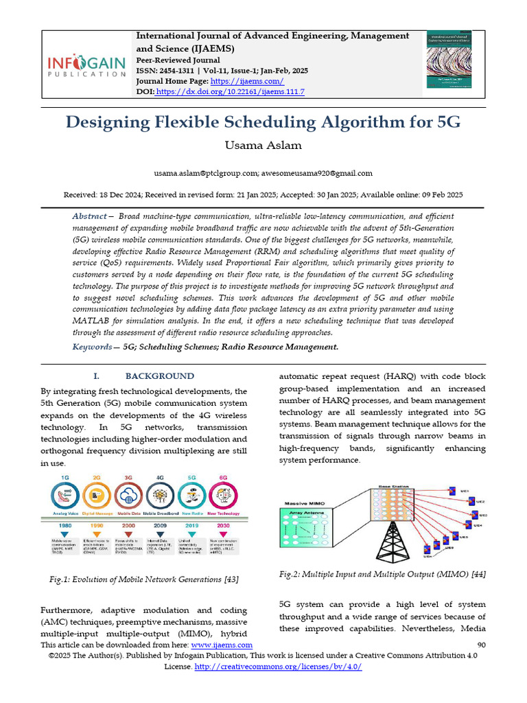 Designing Flexible Scheduling Algorithm For 5G | PDF | Computer Network | Scheduling (Computing)