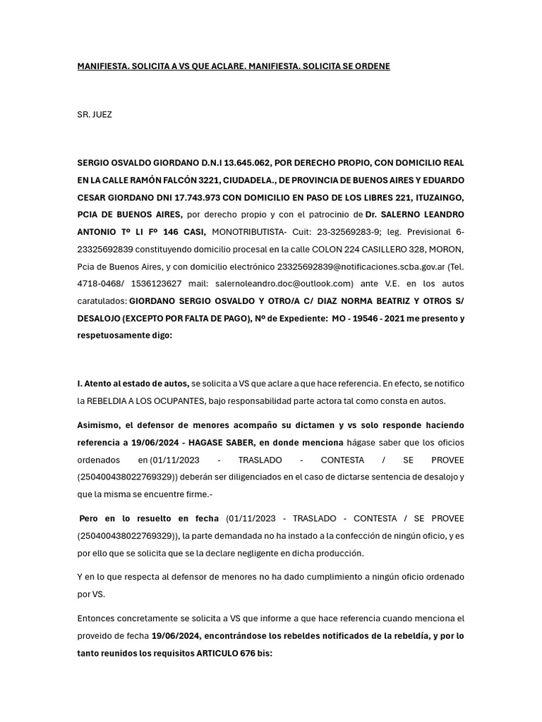 Manifiesta. Solicita | PDF | Justicia | Crimen y violencia