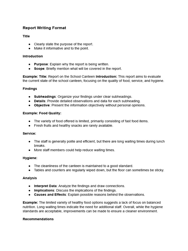 Report Writing Format | PDF